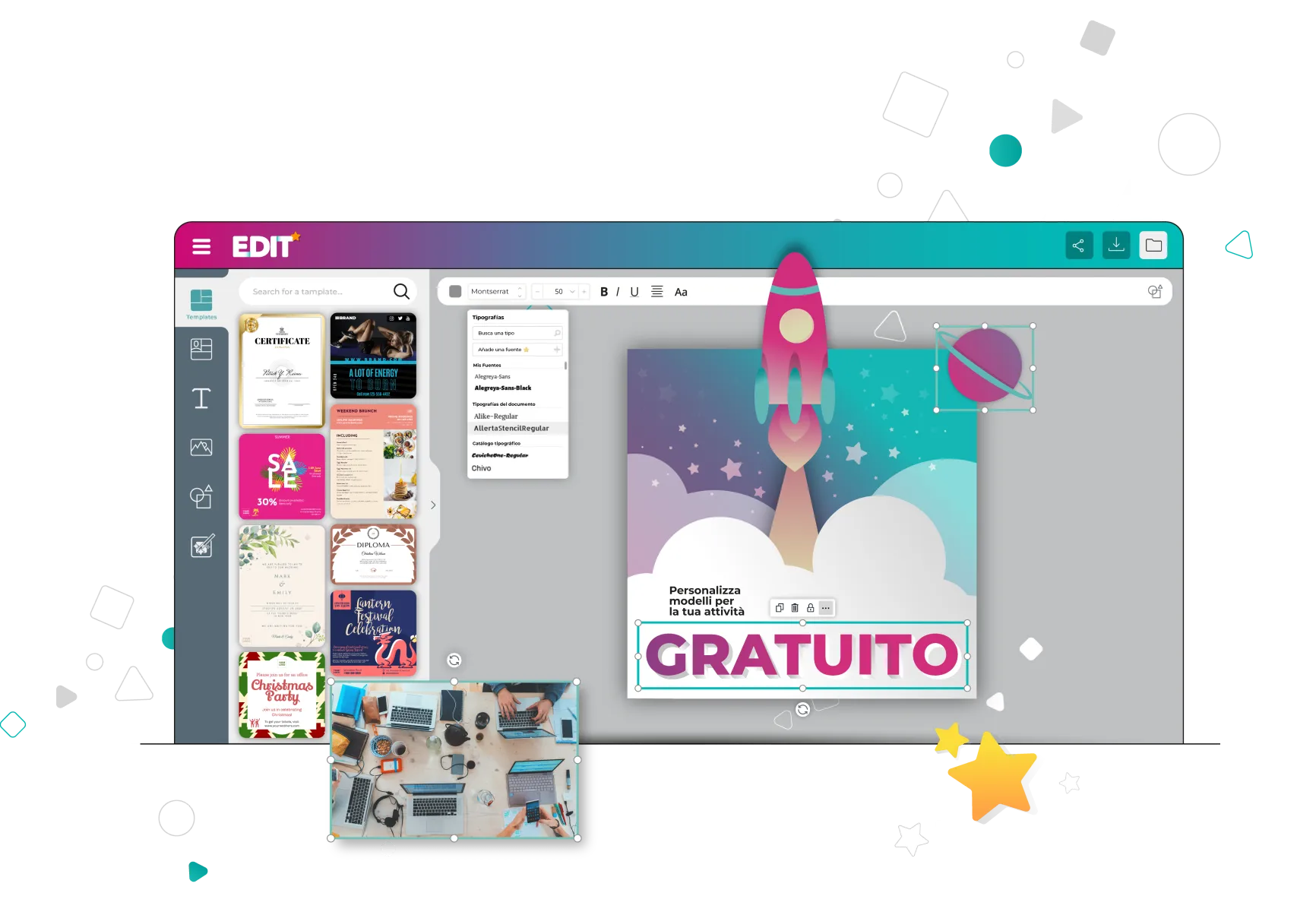 Il tuo editor grafico online gratuito - Edit.org