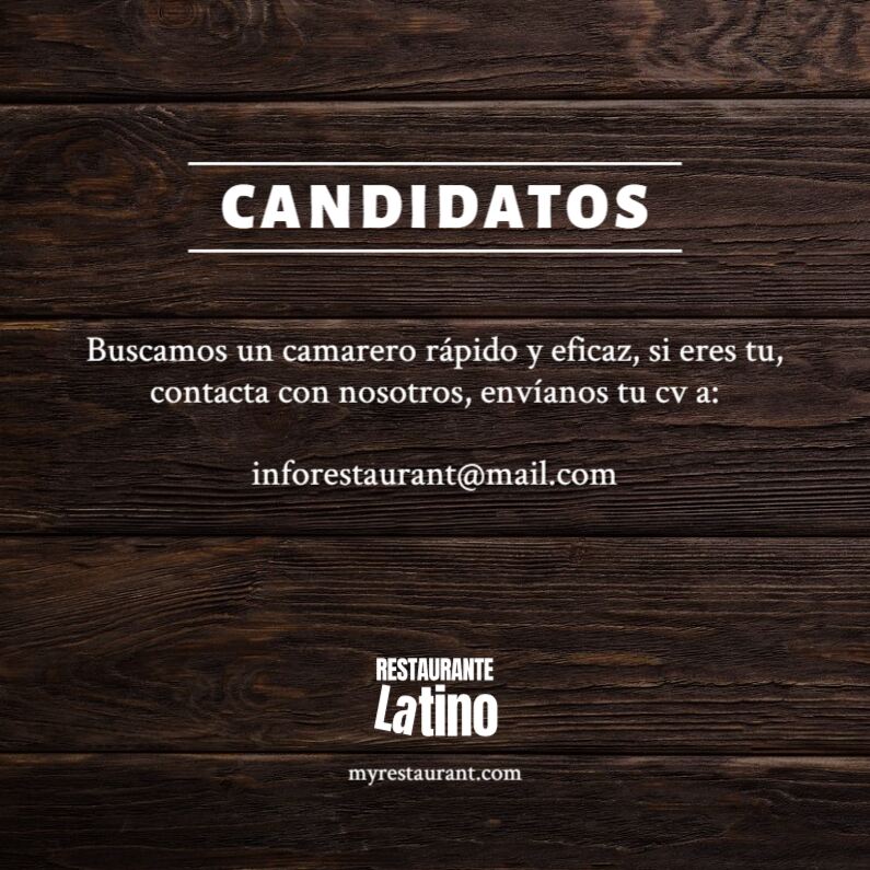 Crea diseños de se busca personal en un minuto