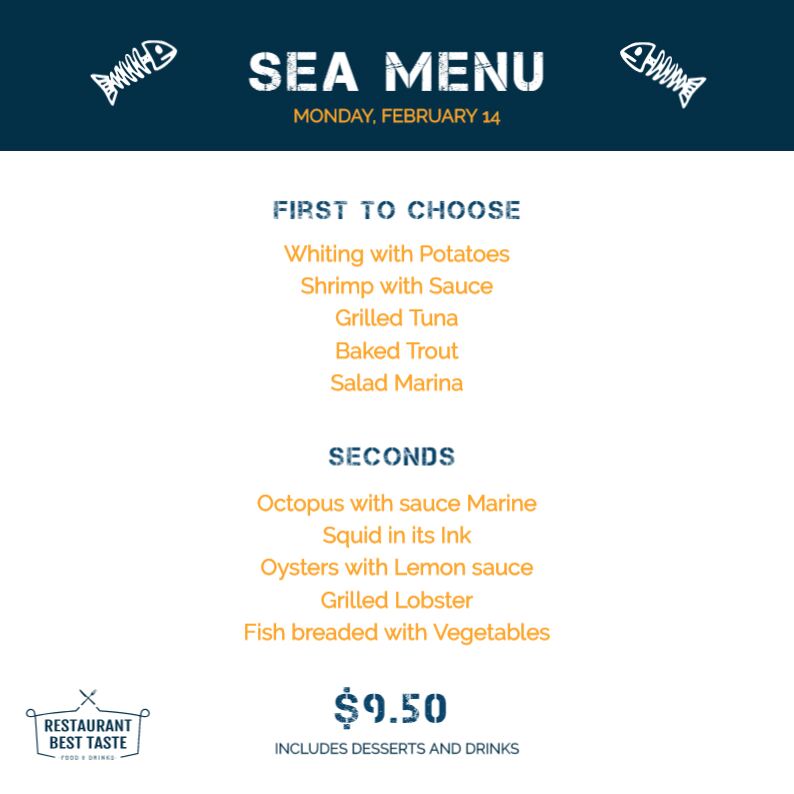 Online program to create free restaurant menus