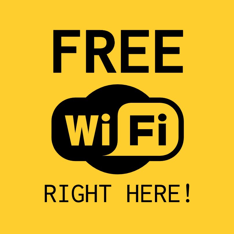 Free WiFi posters for printing