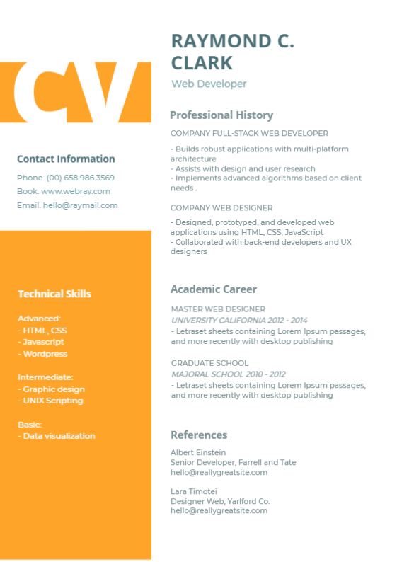 Free resume online editor
