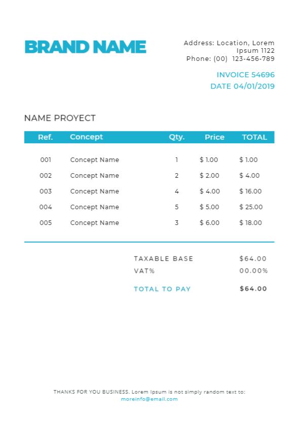 Free invoices templates to edit online