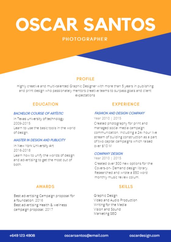 Free resume online editor