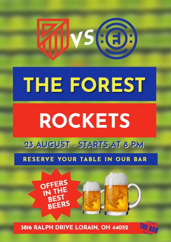 Posters to promote football matches in a bar