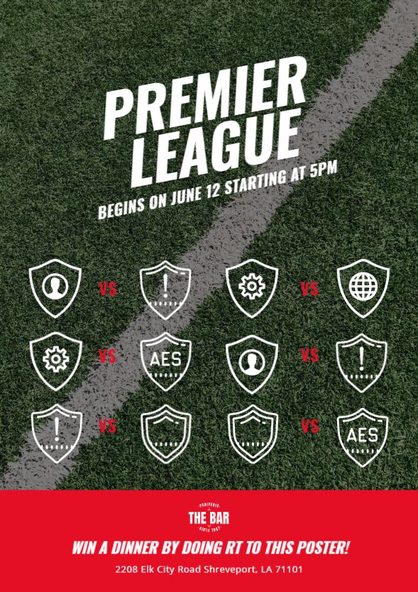 Posters to promote football matches in a bar