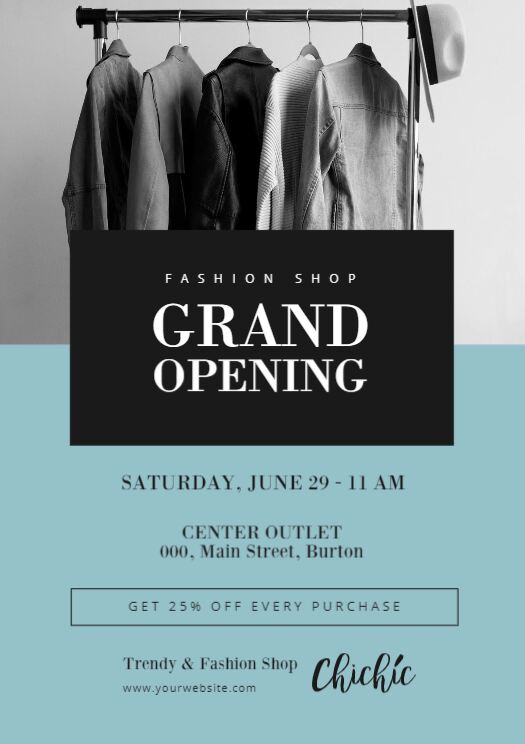 Online designs to promote the grand opening of a business