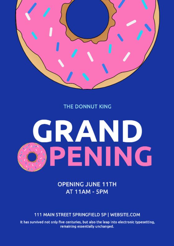 Online designs to promote the grand opening of a business
