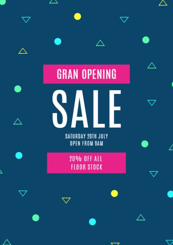 Online designs to promote the grand opening of a business