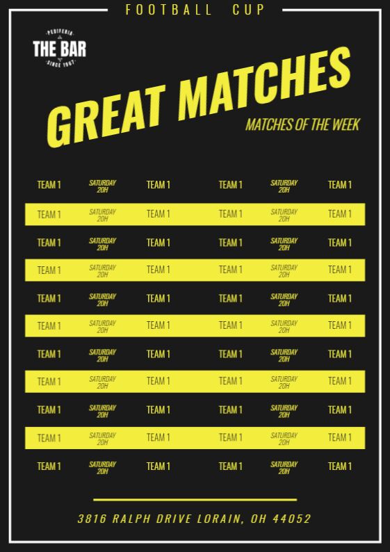 Posters to promote football matches in a bar