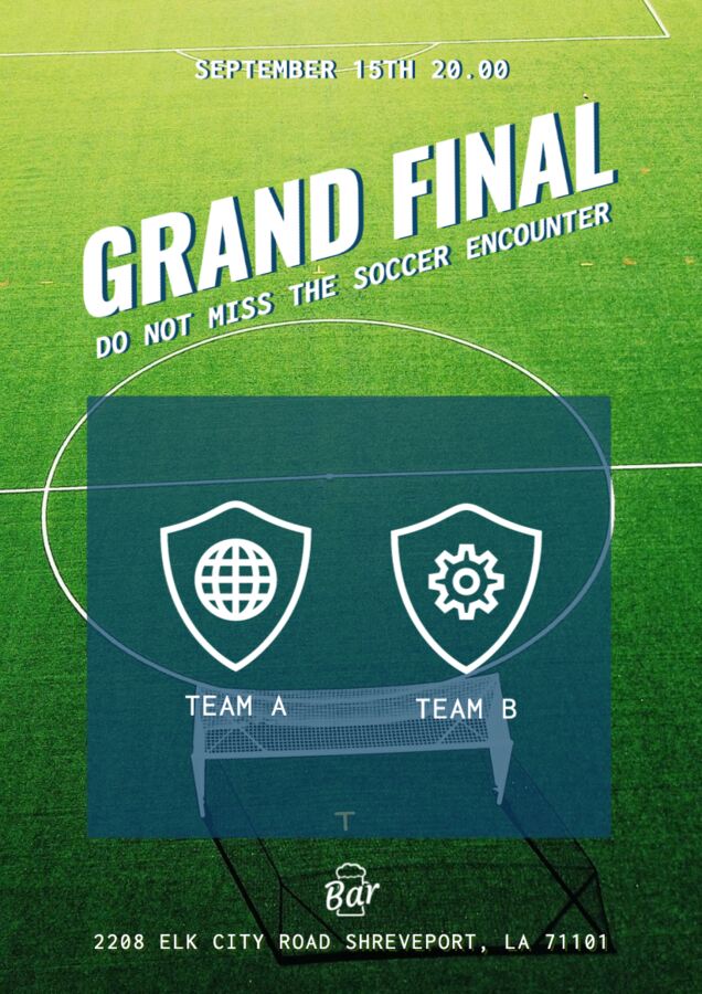 Posters to promote football matches in a bar