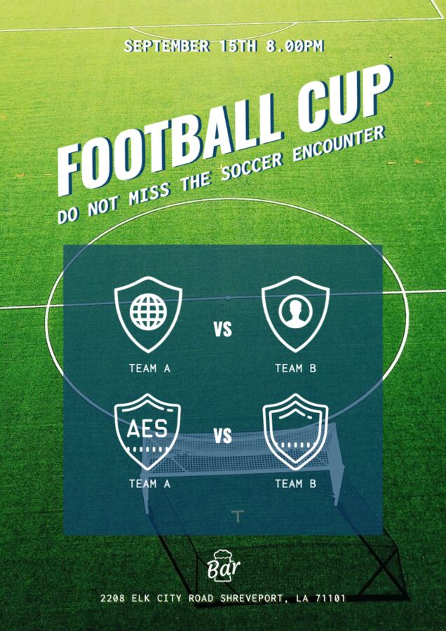 Posters to promote football matches in a bar