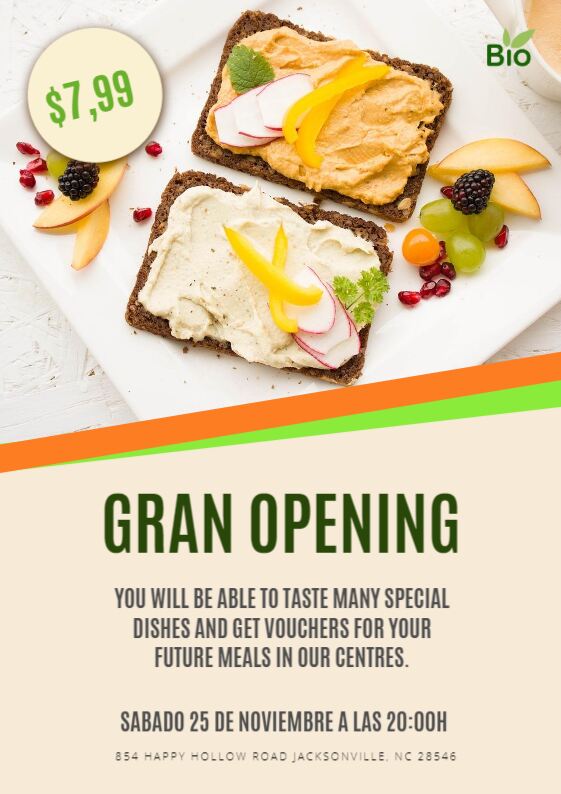 Online designs to promote the grand opening of a business