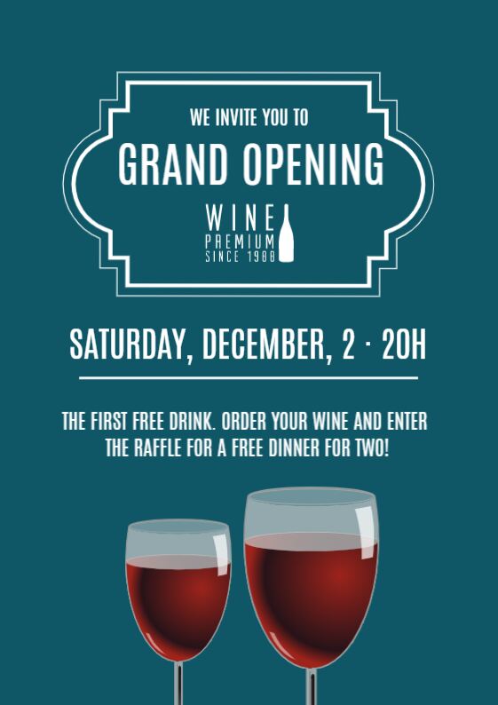 Online designs to promote the grand opening of a business