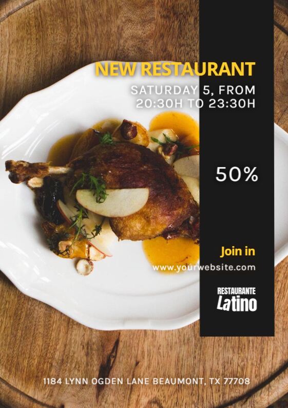 Online designs to promote the grand opening of a business