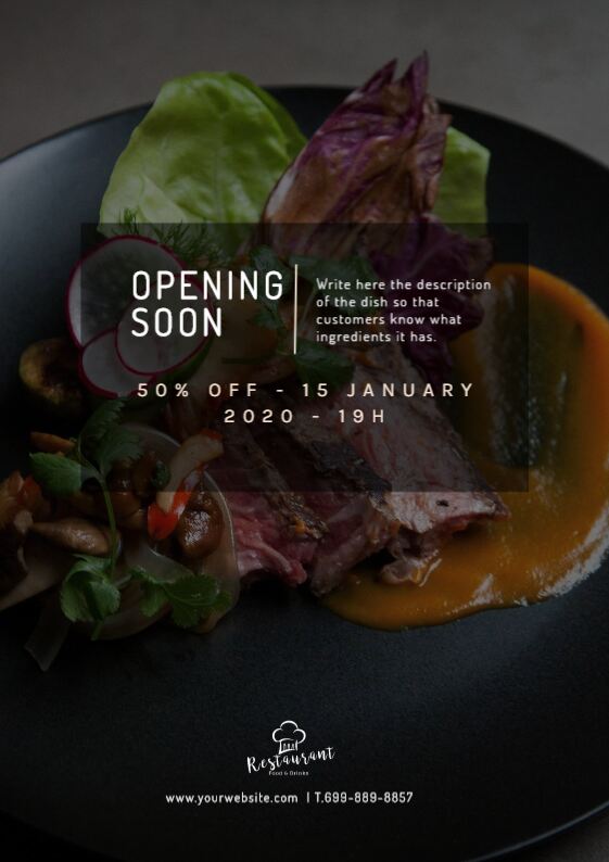 Online designs to promote the grand opening of a business