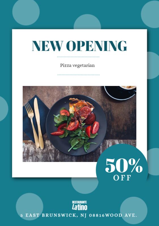 Online designs to promote the grand opening of a business