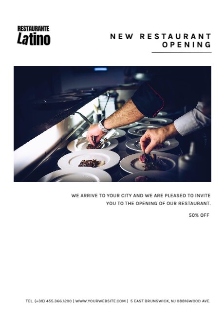 Online designs to promote the grand opening of a business