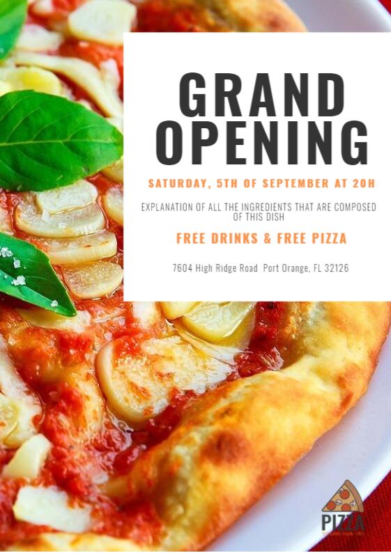 Online designs to promote the grand opening of a business