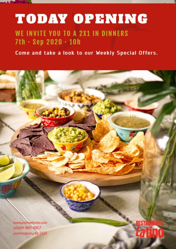 Online designs to promote the grand opening of a business