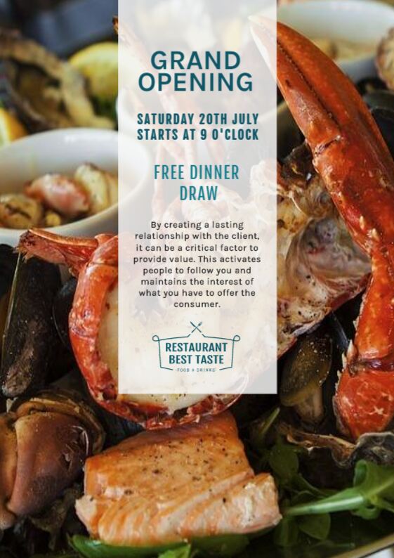 Online designs to promote the grand opening of a business