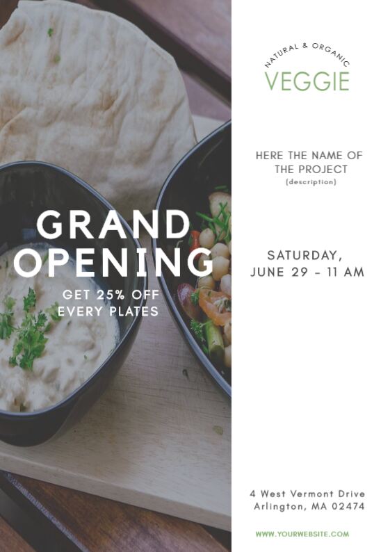 Online designs to promote the grand opening of a business