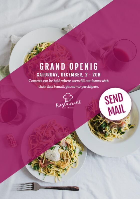 Online designs to promote the grand opening of a business