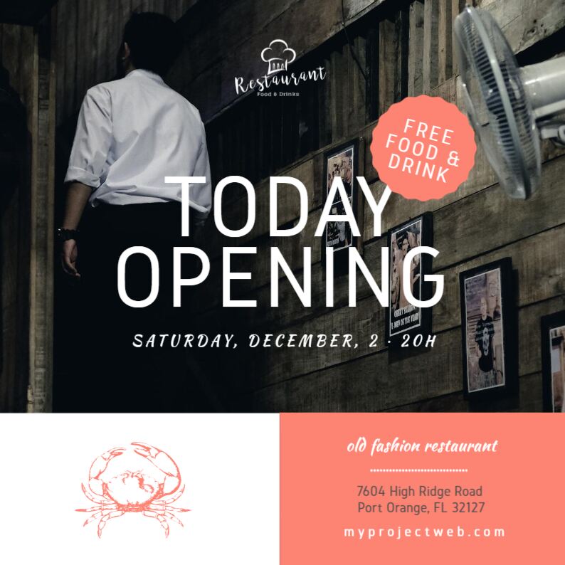 Online designs to promote the grand opening of a business