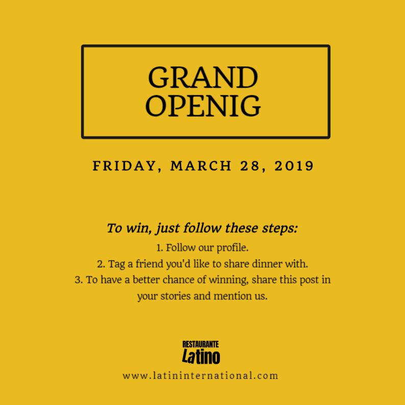 Online designs to promote the grand opening of a business