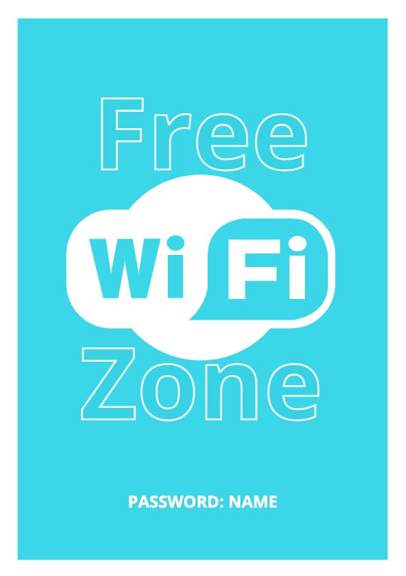 Free WiFi posters for printing