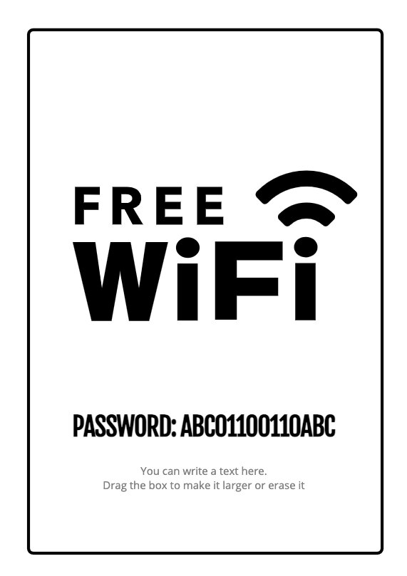 Free WiFi posters for printing
