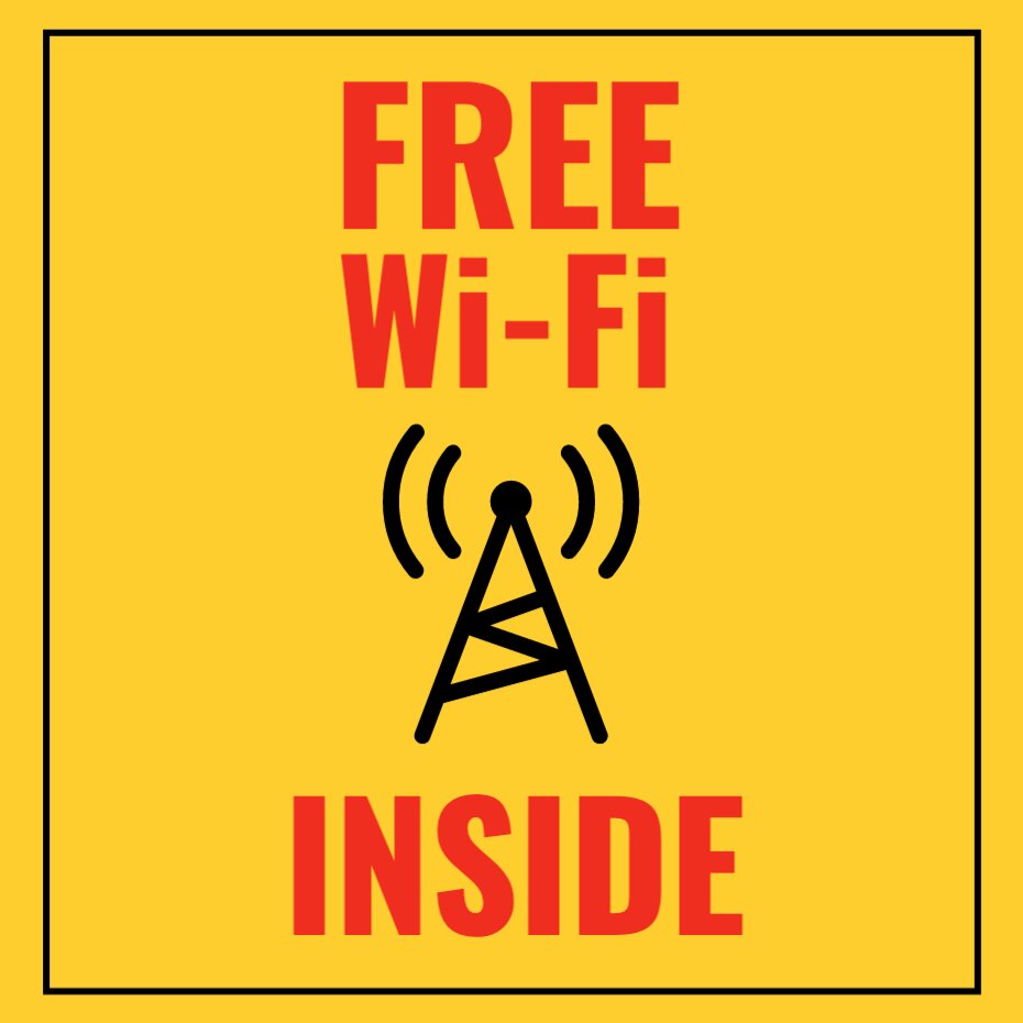 Free WiFi posters for printing