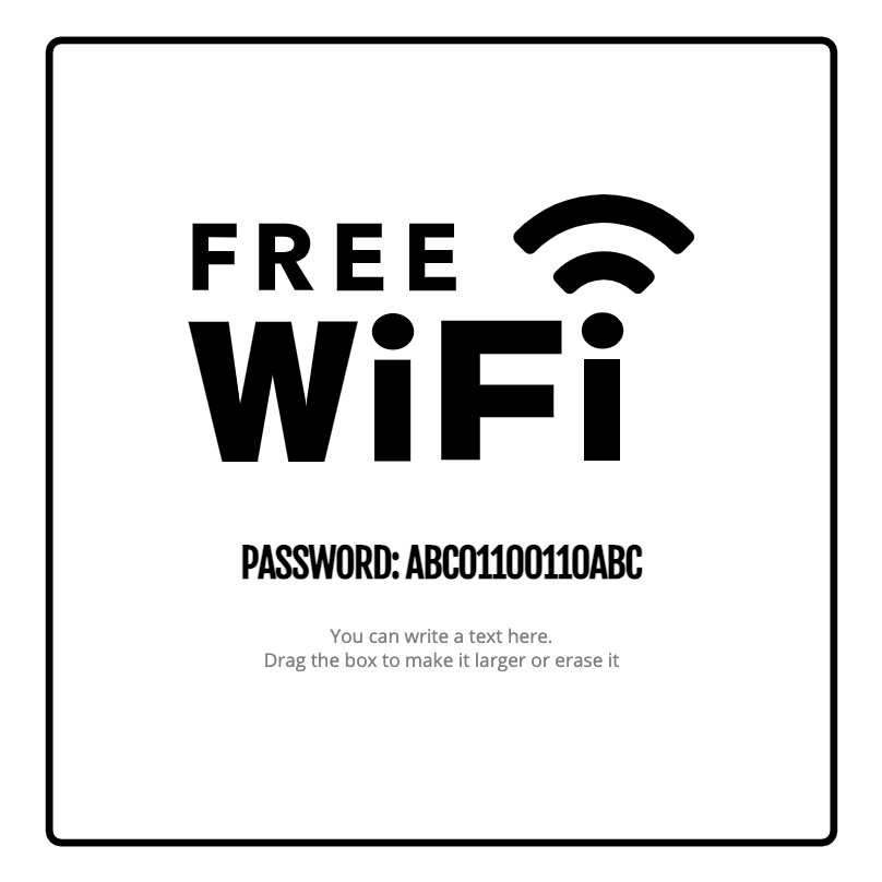 Free WiFi posters for printing