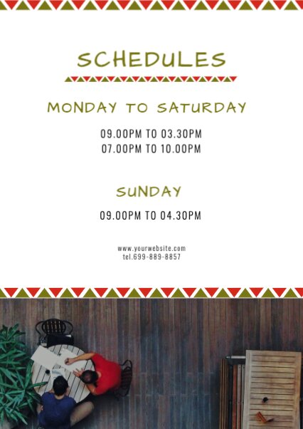 Opening hours templates online