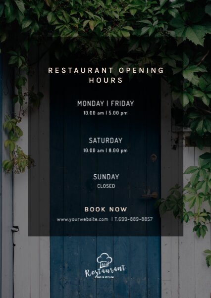 Opening hours templates online