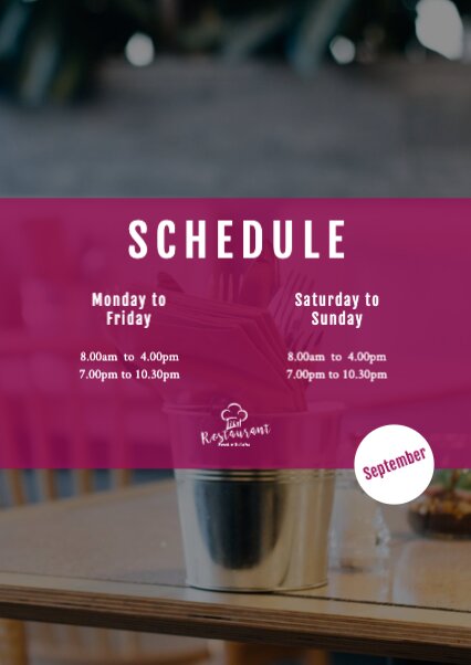 Opening hours templates online