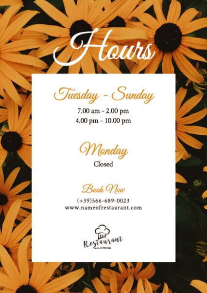 Opening hours templates online