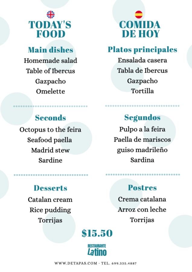 Crear menús de restaurante online gratis