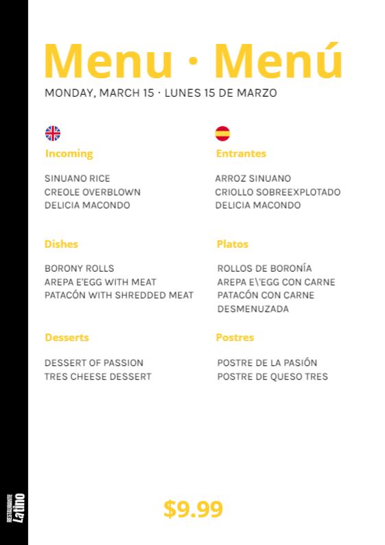 Crear menús de restaurante online gratis