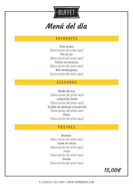 Crear menús de restaurante online gratis