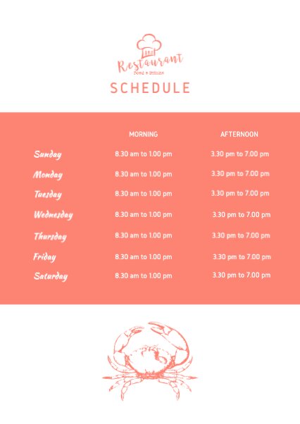 Opening hours templates online