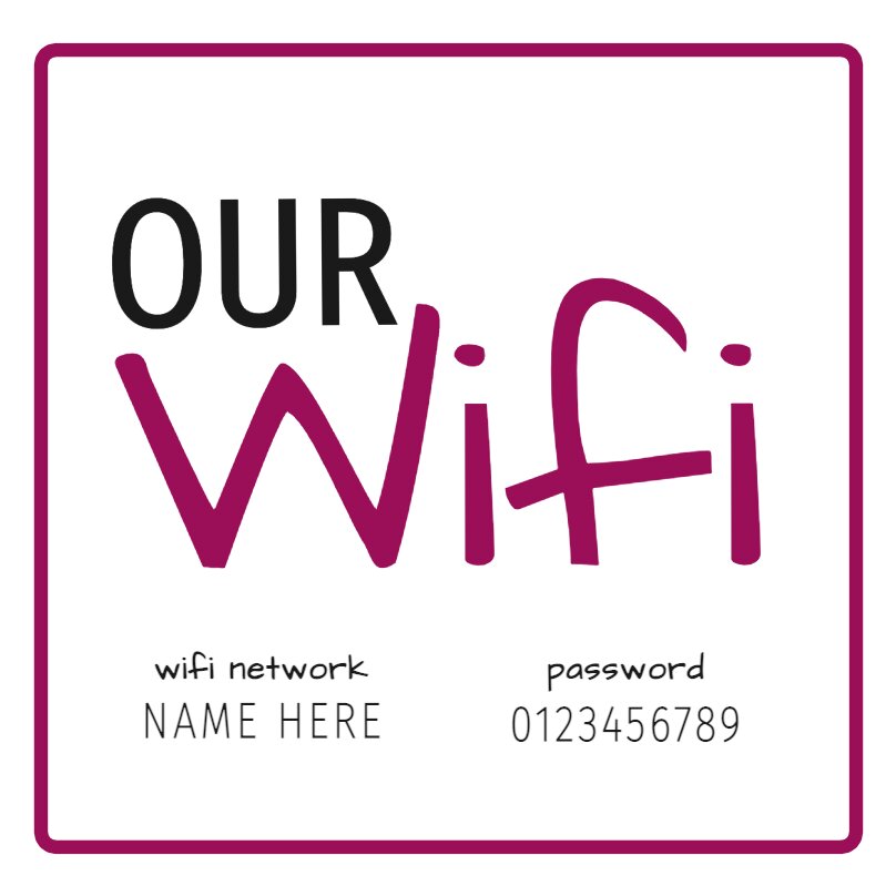 Free WiFi posters for printing