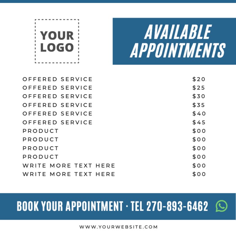 Designs for appointments and bookings