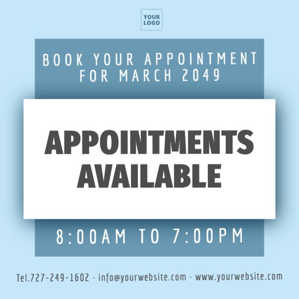 Designs for appointments and bookings