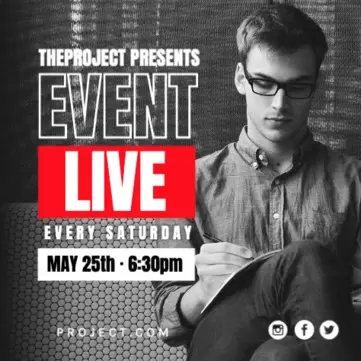 Live event templates for social networks
