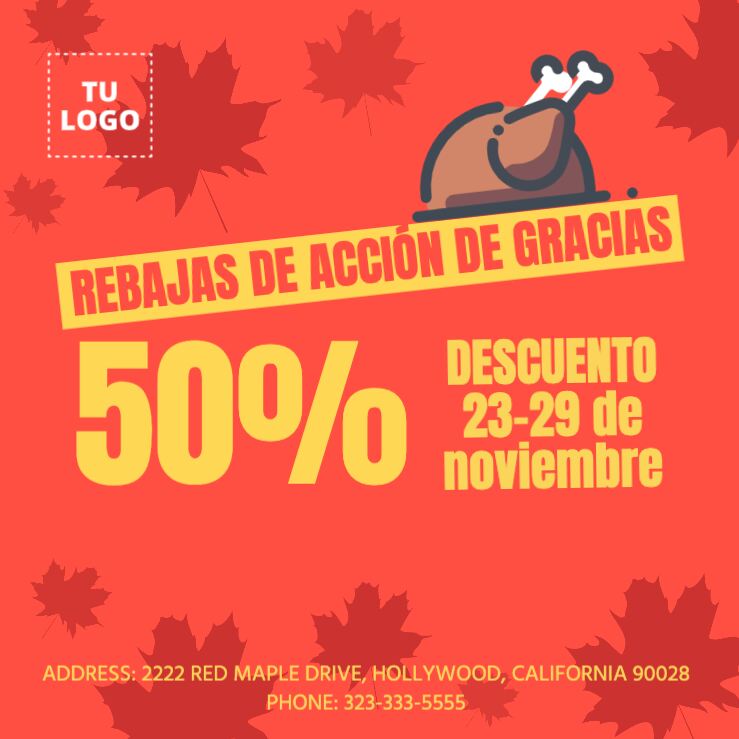 Plantillas de Acción de Gracias para promociones