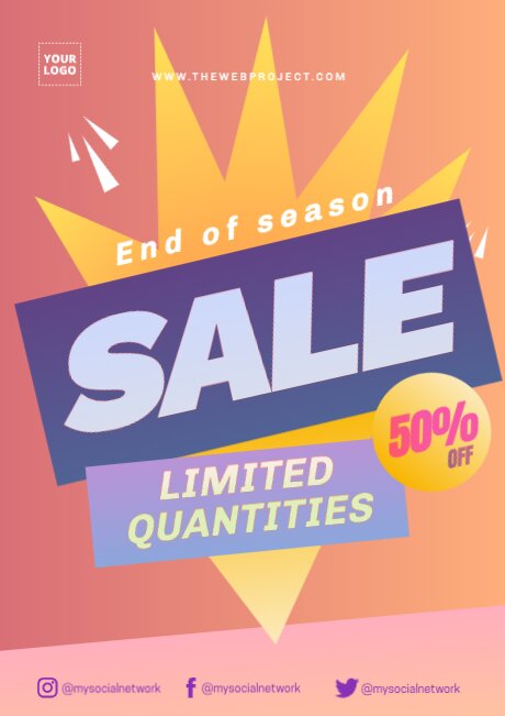 Editable posters for offers and promotions