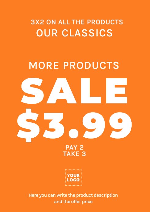 Editable posters for offers and promotions