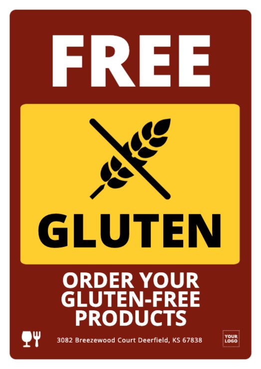 Editable posters and symbols for gluten-free products