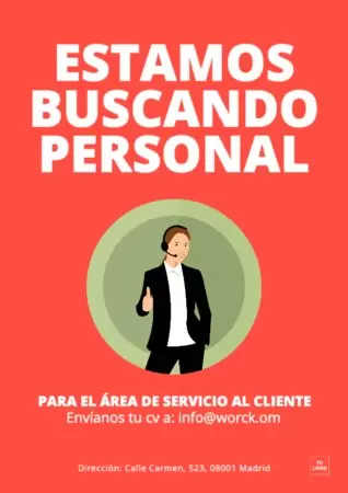 Carteles de Se Busca Personal para imprimir