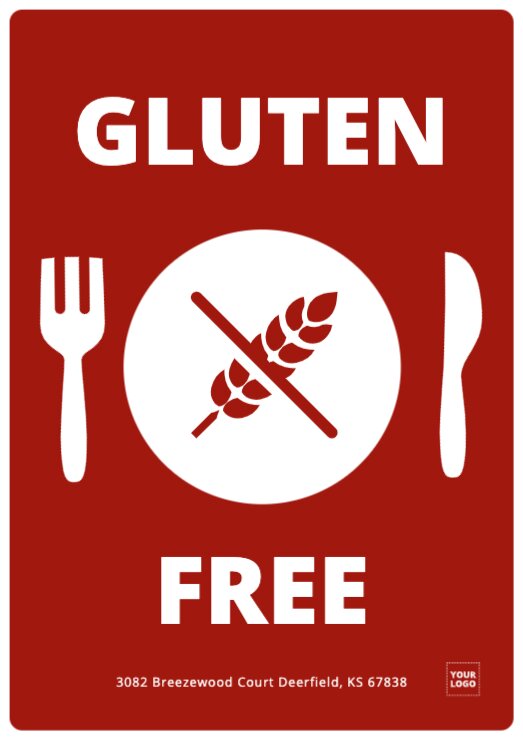 Editable posters and symbols for gluten-free products